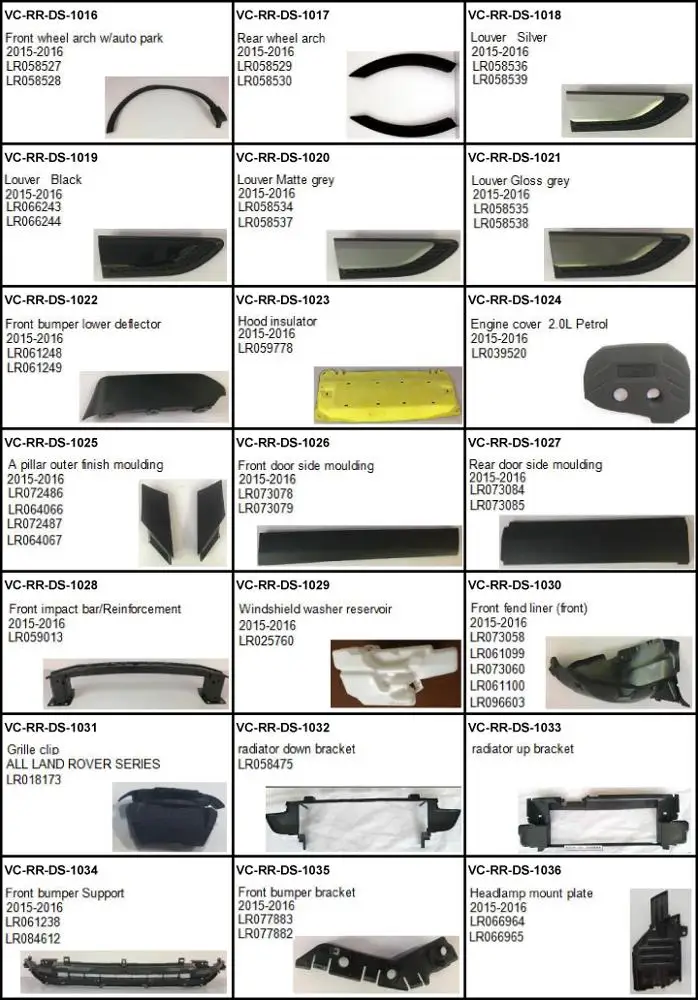 OEM LR077792 LR061298 LR061301 LR077796 LR078354 FOR DISCOVERY SPORT ...