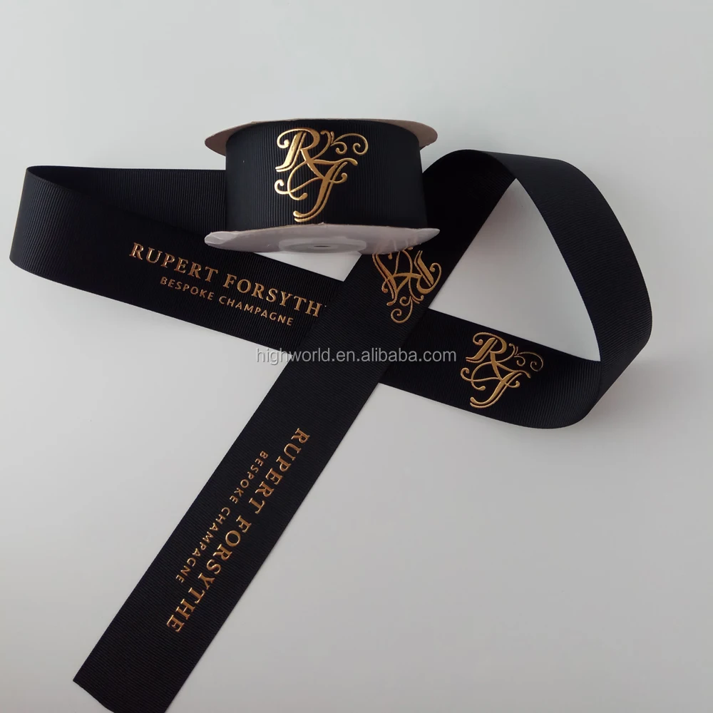 Wholesale Custom Brand Name Printed Embroidered Grosgrain Ribbon With ...