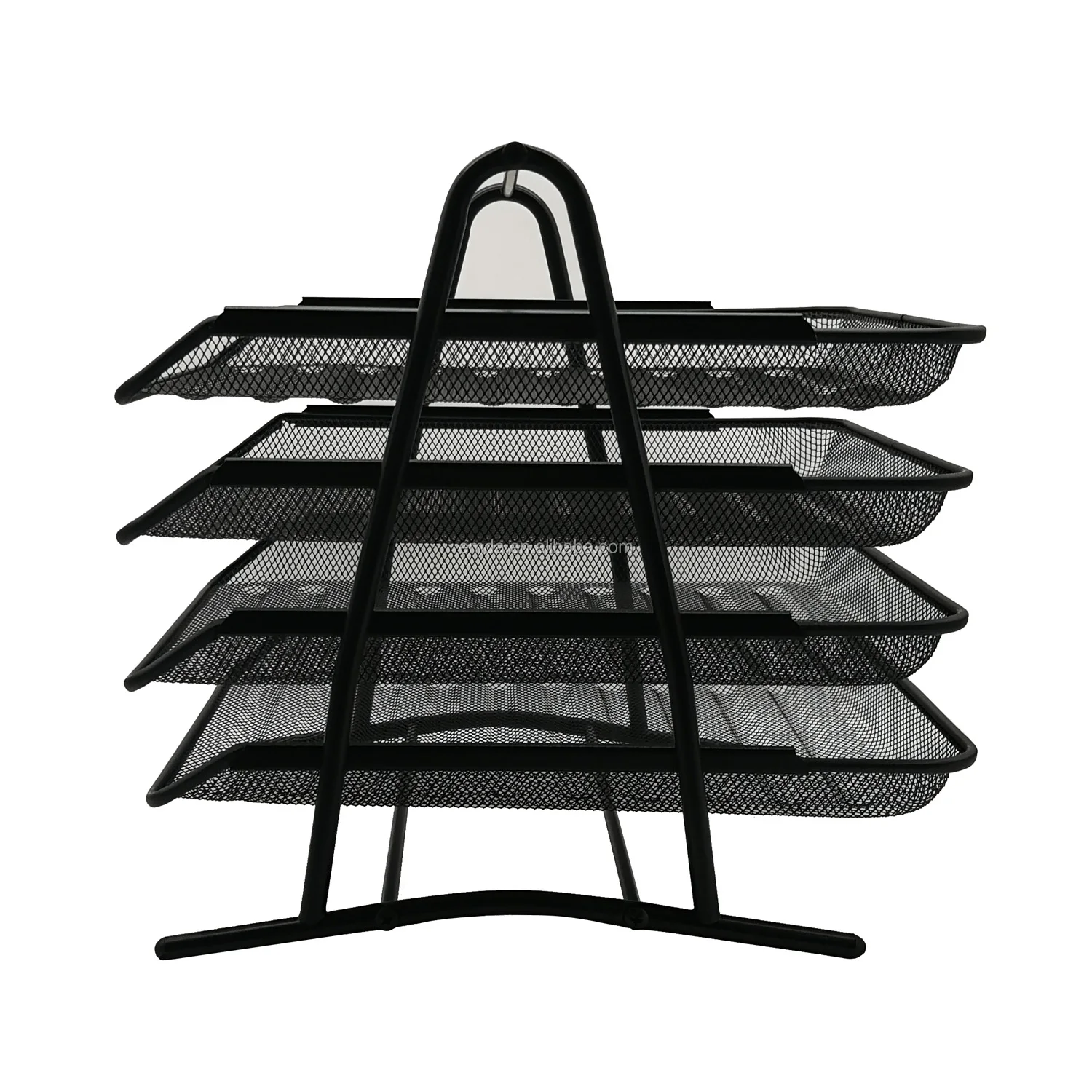 Quality Office Home Desktop Metal Wire Mesh Black Foldable 4 Tiers ...