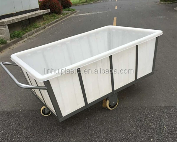 Plastic Laundry Washing Trolley With Wheels Tank Size 885*640 *675mm ...
