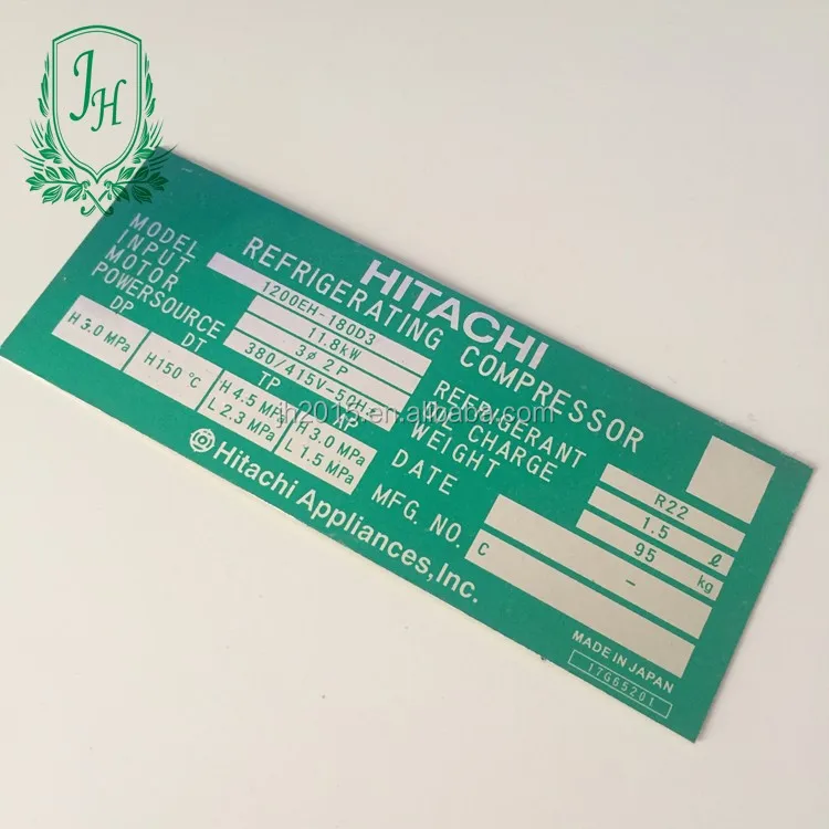 Equipment Printing Nameplate Aluminum Nameplate Machine Printed Sign ...