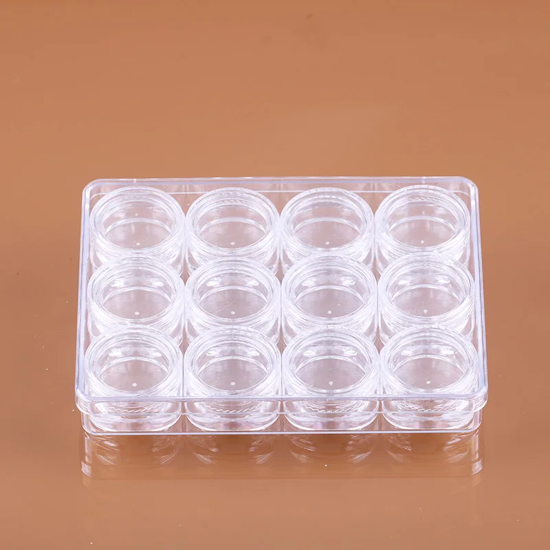 1g *12 Empty Plastic Powder Bottles Uv Polish Jar Wholesale Clear ...