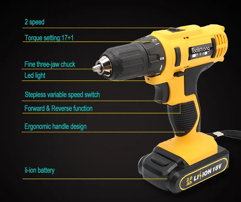 18v Lithium Cordless Charger Drill - Buy Charger Drill,18v Lithium ...