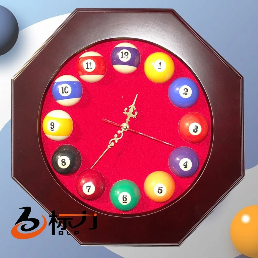 Billiard Snooker Pool Wooden Wall Clock Billiard Accessories For Club ...