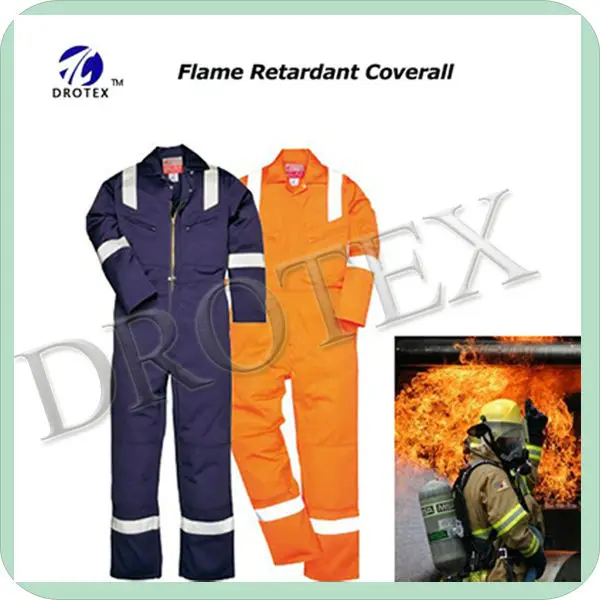 Oem Odm 100% Cotton Fireproof Yellow Safety Coverall With Proban - Buy ...