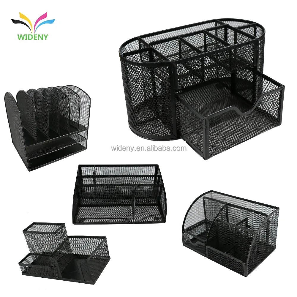 Wideny 9087 Metal Mesh Desk Desktop Table Bank School Office Organizer ...