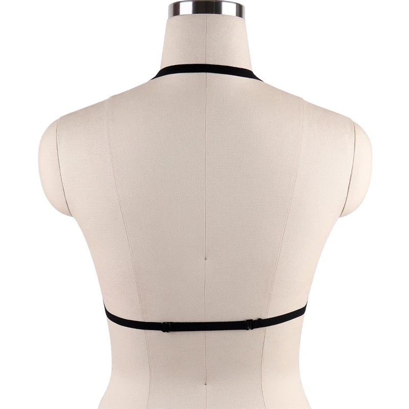 Women Sexy Halter Elastic Bandage Harness Strappy Bra Black Sexy ...