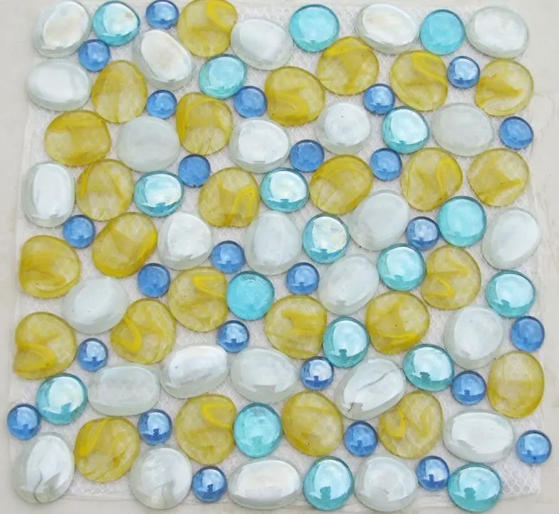 PG05 Various size multi color decorative glass pebbles garden paving ...