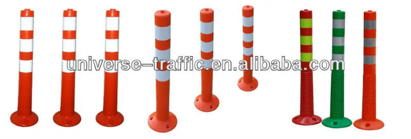 Orange / Red Color Plastic Delineator Bollard / Removable Bollards ...