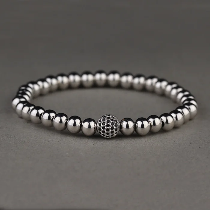 Missjewelry Bead Hand Silver Bracelets For Men Designs Wholesale Men ...