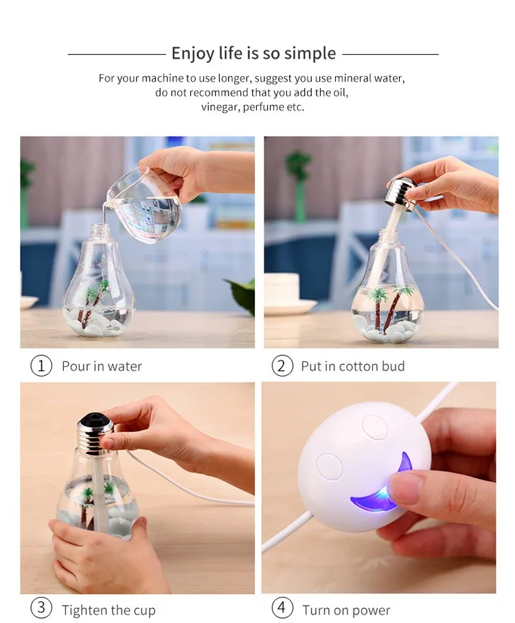 Amazon Best Seller 2017 400ml Cfl Light Led Bulb Diffuser Mist Maker ...