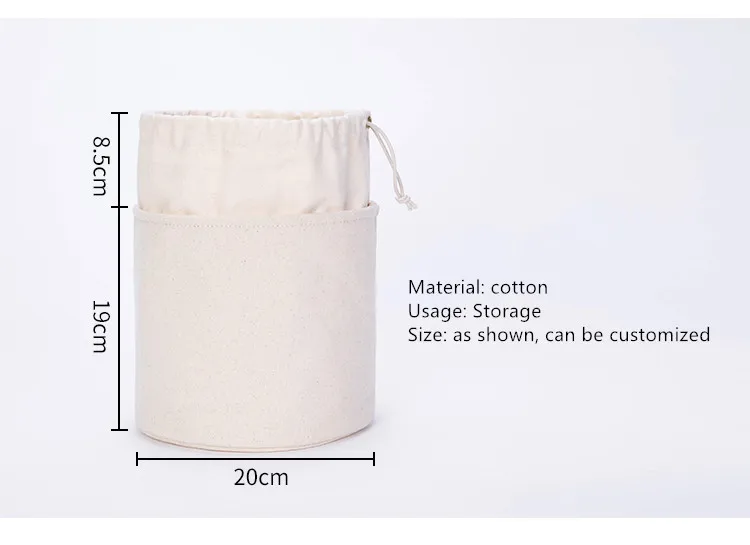 Custom Printed Round Bottom Cotton Drawstring Packaging Bag - Buy ...