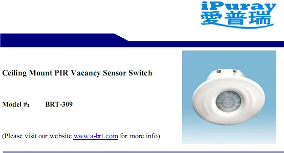 Ceiling Mounted High Power Vacancy Pir Motion Sensor Auto Off Light ...