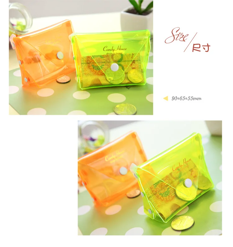 Custom Small Wallet Card Holder Square Pouch Bag Glitter Transparent ...