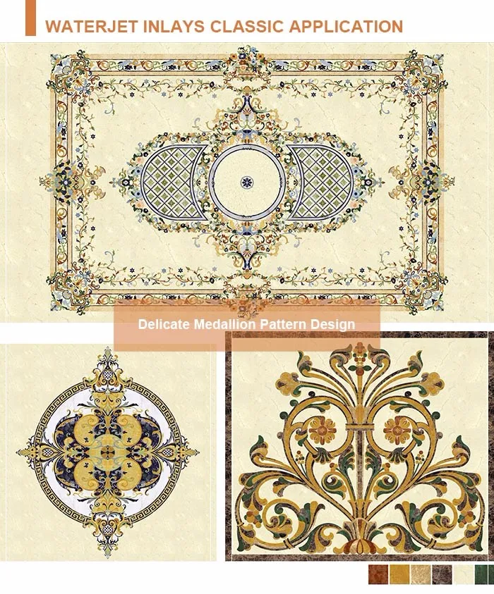 Majlis Big Rectangle Waterjet Marble Flooring Medallion Designs - Buy ...