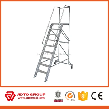 Manufacture Aluminum Movable Platform Ladder,Aluminum Folding Stair ...