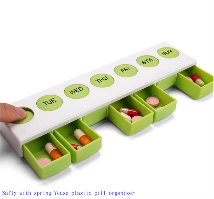 Plastic Medicine Storage Pill Box 7 Day Tablet Sorter Container Case ...
