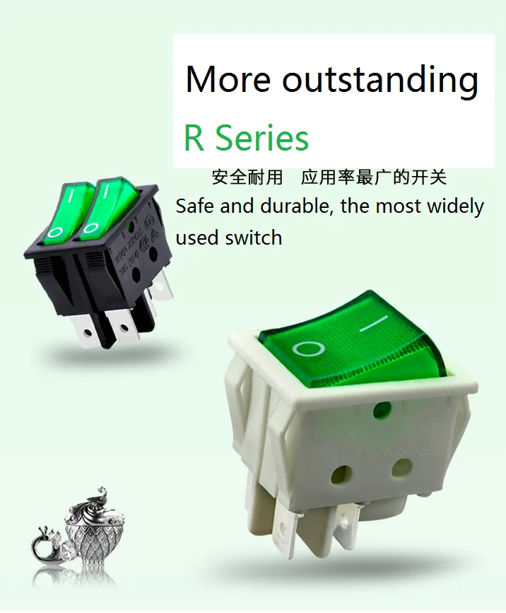 Hongju R-210-c5l-br 1 Inch Rocker Switch 16a 250vac 16a 125vac R Series ...