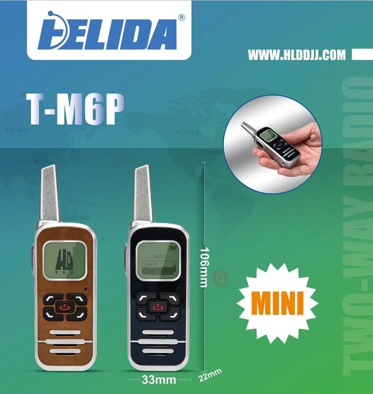 Mini Walkie Talkie - Henglida T-M6P 2W VHF UHF Transceiver