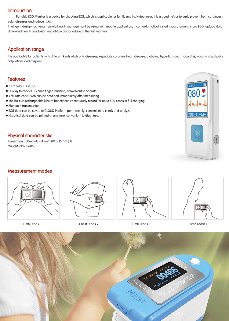 Portable Spirometer Oximeter Scale Blood Pressure Glucose Ecg Monitor ...