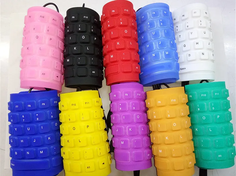 Foldable Silicone Keyboard Mini Portable Flexible Silicone Wired ...