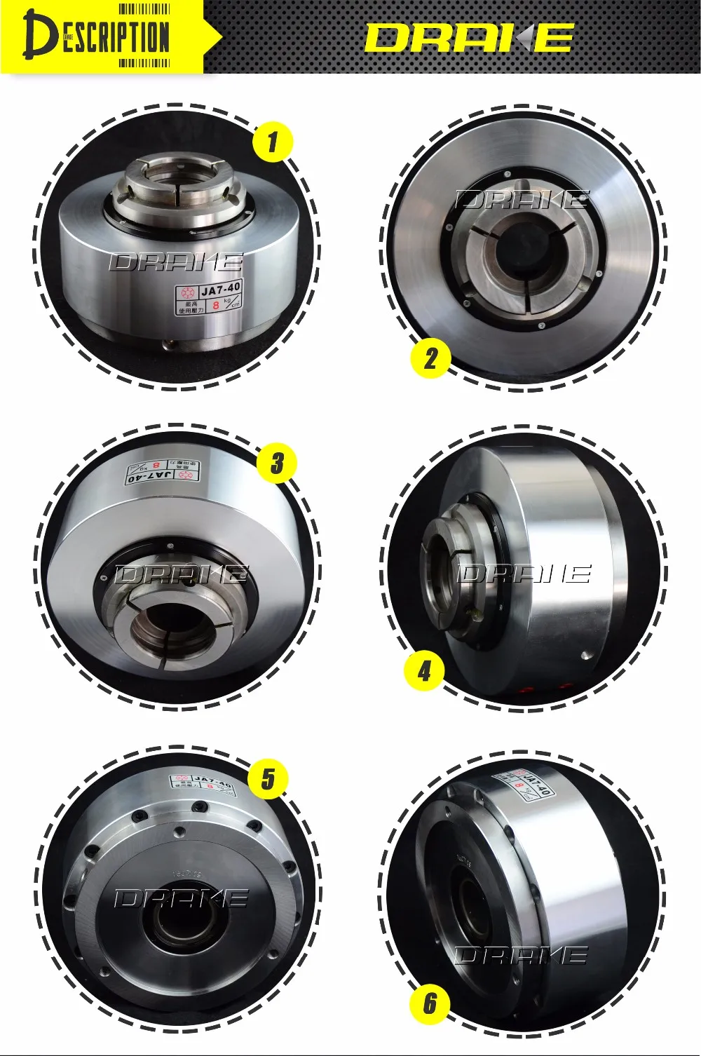 High Speed Rotary Pneumatic Chuck Spindle Instrument Cnc Lathe Machine ...