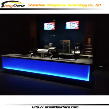 Fantastic Light Blue Led Lighting Design Krion Solid Surface Service ...