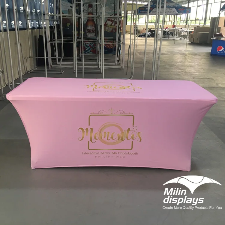 6ft Stretch Table Covers with Custom Logo - Elegant & Durable