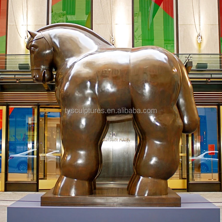 Modern Bronze Fernando Botero Equestrian Sculpture - Custom Outdoor ...