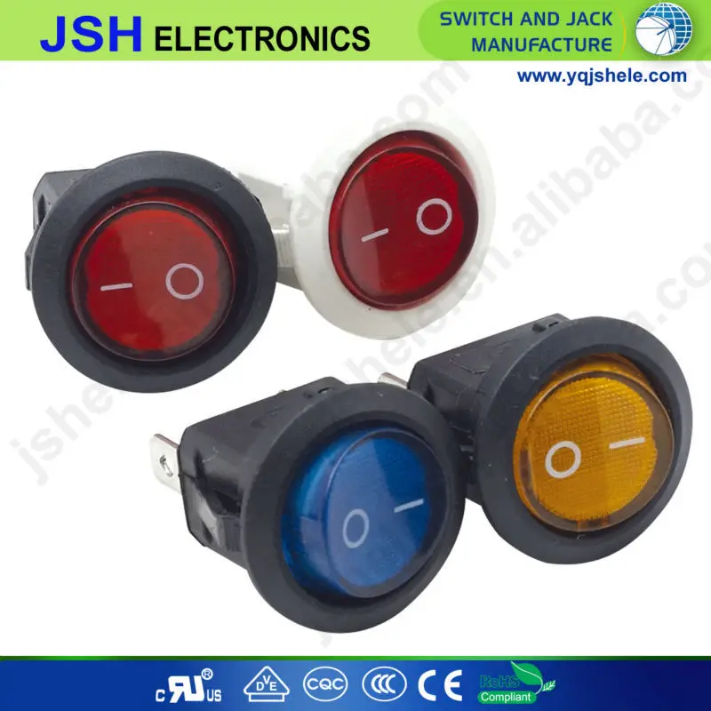 Ac250v/10a 125v/15a 3p Spdt 3 Position Round Button Boat Rocker Switch ...