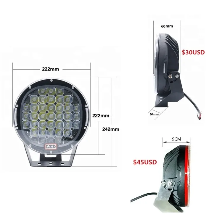 4x4 Auto Parts High Power 9inch 185w Led Off Road Light 12v 24v Led ...