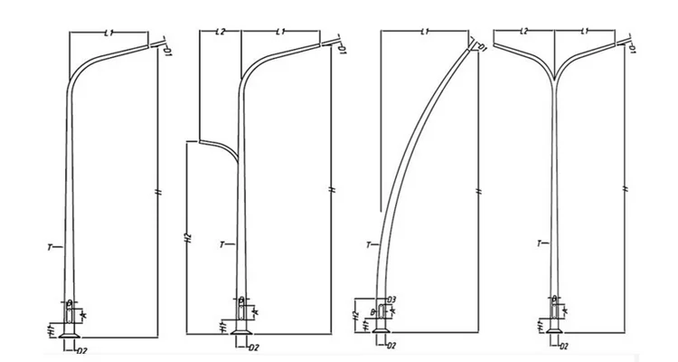 Heavy Duty Base-hinged Lighting Column In Bolivia - Buy Heavy Duty Base ...