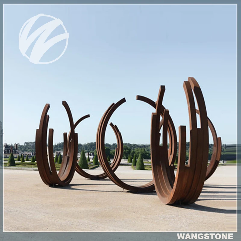Large Semicircle Corten Steel Abstract Garden Sculpture - Buy Abstract ...