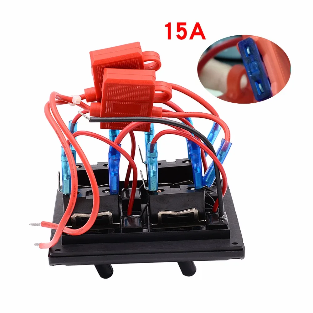 Universal Waterproof 4 Gang Dc12 Volt Switch Panel Toggle Marine Rocker ...