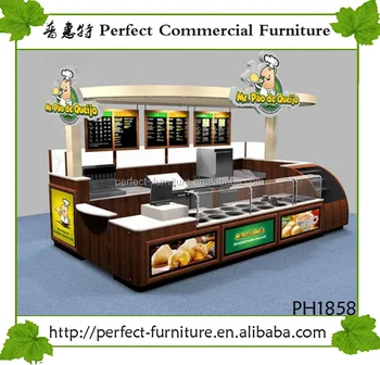 Customized Fast Food Stall Gyros Grill Barbecue Kiosk With Shop Counter ...