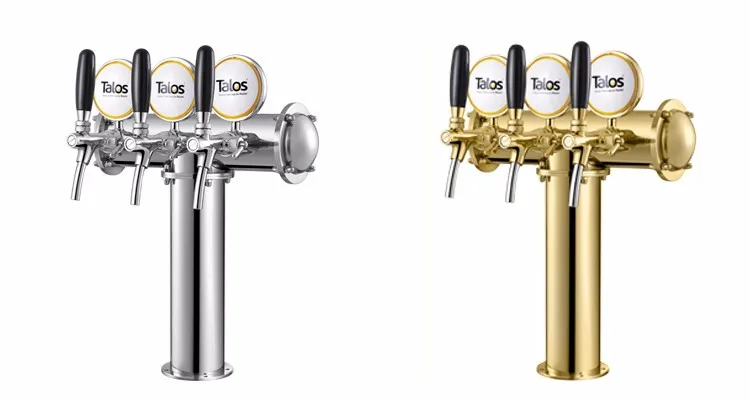 Talos T Tower Stainless Steel 3 Tap Draft Beer Solution