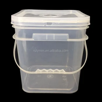 Food Grade 10l Clear Square Plastic Bucket For With Lid - Buy Clear ...