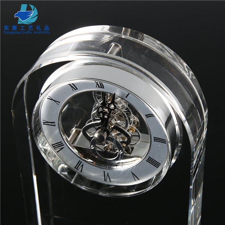 Custom Vintage Crystal Desk Table Clock With Crystal 3d Laser - Buy ...