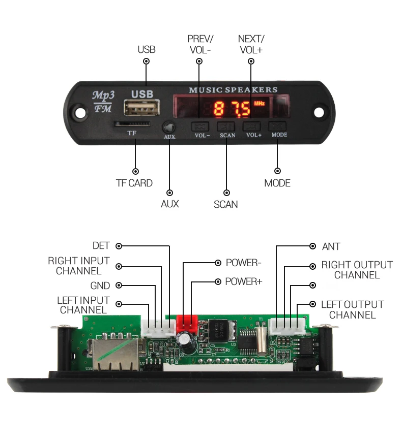Vtf-108 Usb Tf Card Mp3 Player Circuit Board - Buy Mp3 Circuit Board ...