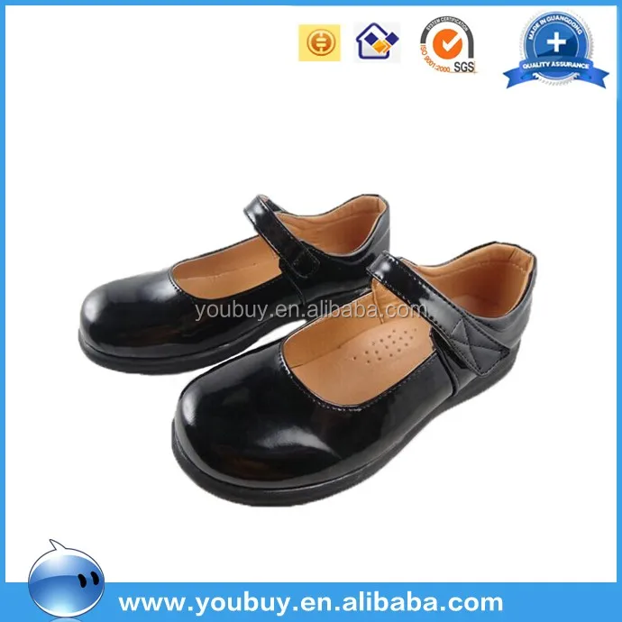 Girls Fashion Black Student Shoes China Wholesale Children Buckle Strap ...