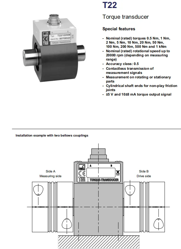 HBM T22 Torque Transducer - Cost Effective & Accurate