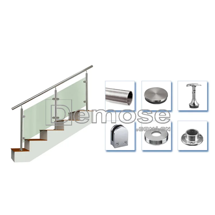 Glass Railing With Detail Fitting For Balcony Baluster - Buy Glass ...