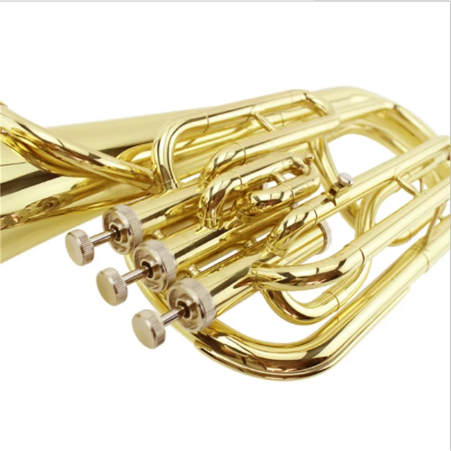Three Vertical Keys Bb Tone Tenor Horn Hold Trumpet Music Instruments ...