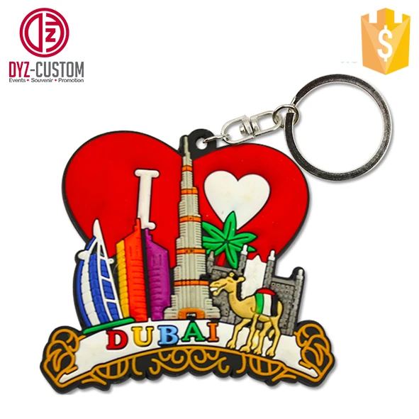 Dubai Tourist Souvenir Key Chain 2d Custom Shaped Soft Pvc Keychain ... Dubai Tourist Souvenir Key Chain 2d Custom Shaped Soft Pvc Keychain ...
