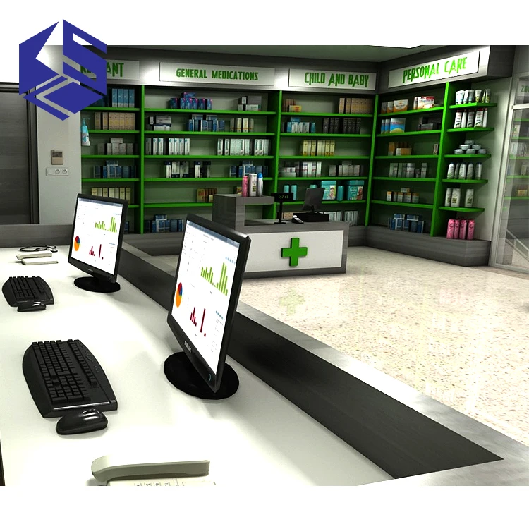 High Quality Wooden Medicine Display Shelf For Retail Pharmacy Shop ...