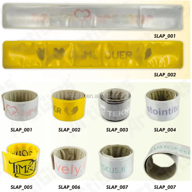 Factory Direct Sale Reflective Pvc Slap Arm Ankle Hand Wrist Snap Band ...