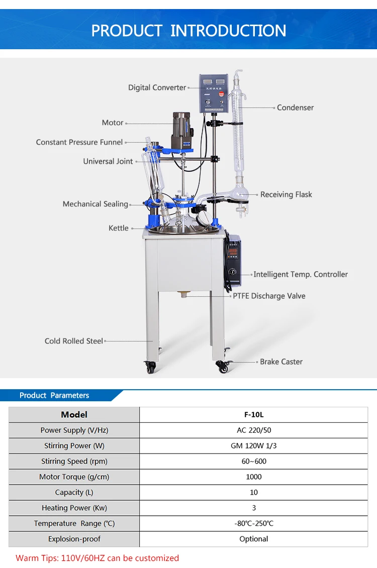 10L Reaction Kettle - Safe and Efficient Polyester Resin Reactor