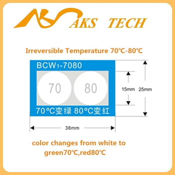 Self Adhesive Temperature Label 60c 70c 80c 90c 100c Irreversible Color ...