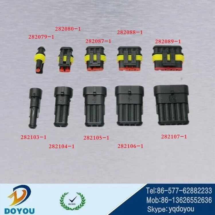 Amp 282090-1 Connector Wire To Wire Super Seal 1.5 Plug Female 6 Pin ...