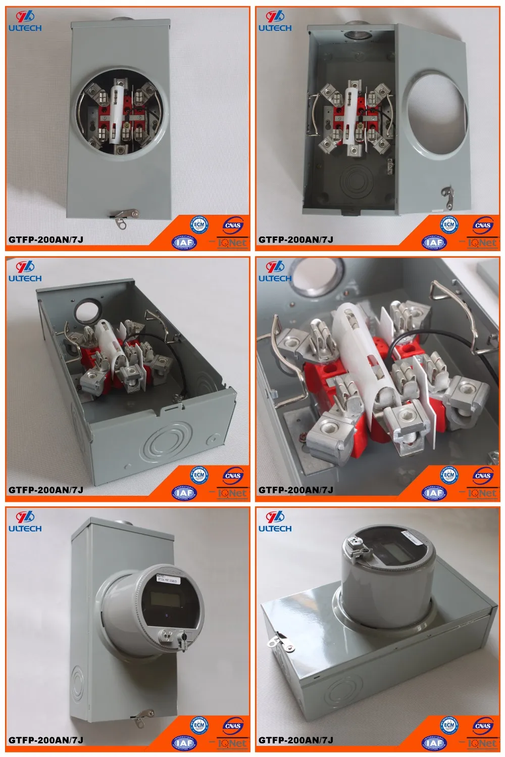 200a 7 Jaws Three Phase Ringless Type Energy Meter Socket - Buy Meter ...